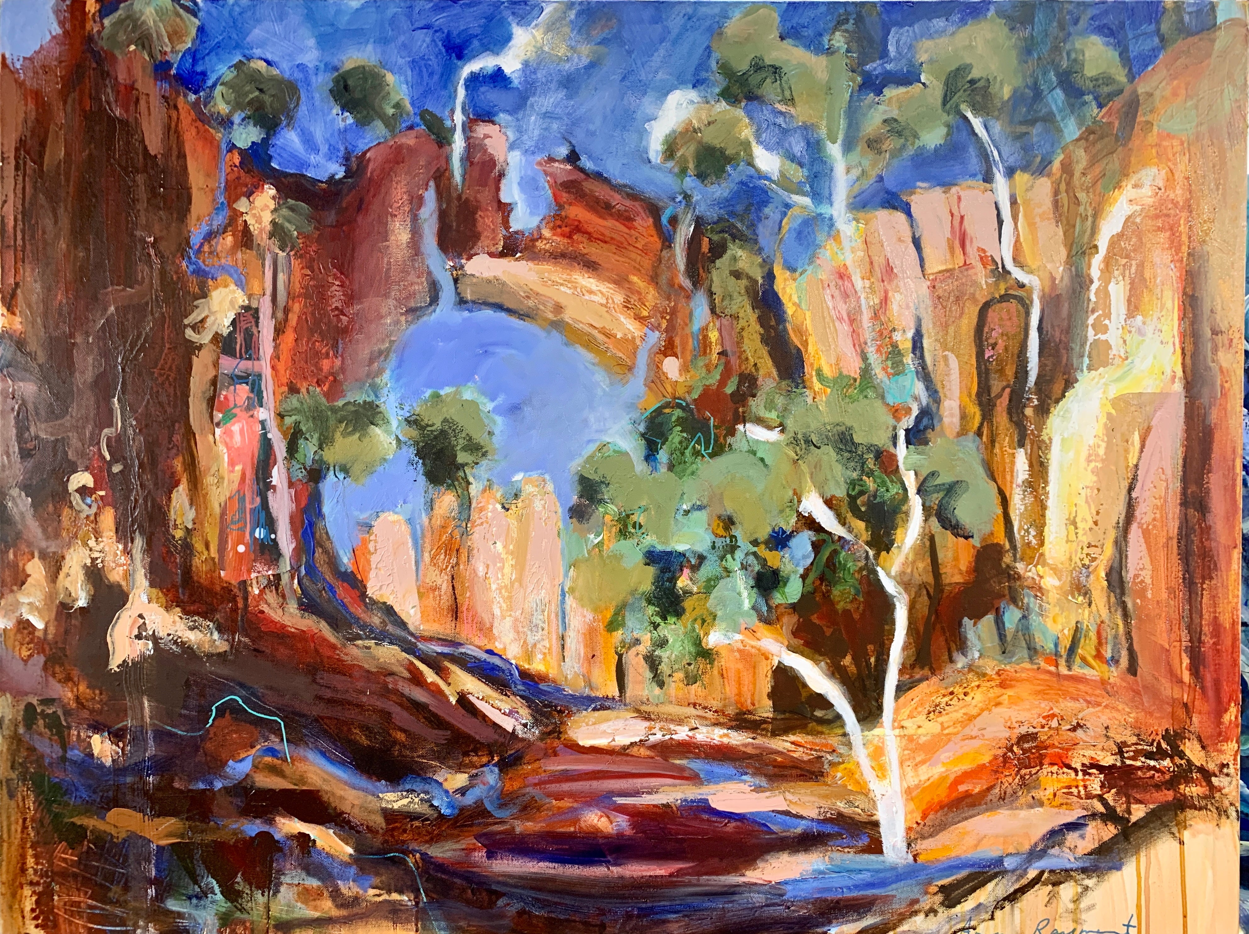 Golden Gully - Original Mixed Media Australian Landscape Painting ...